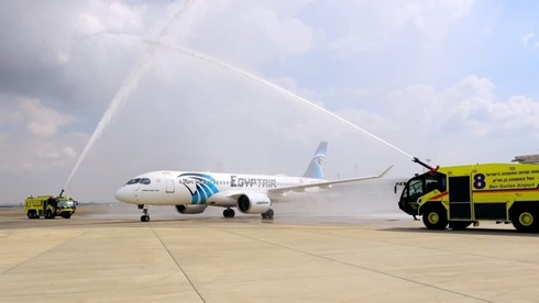 First-ever Egyptair flight from Cairo lands in Tel Aviv