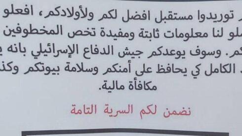 IDF drops leaflets in Gaza offering protection, rewards for information ...